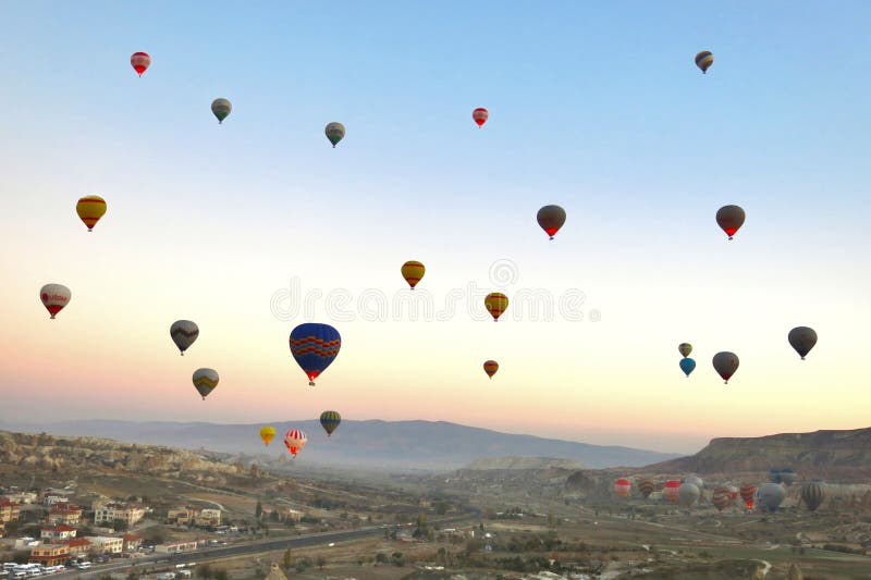 Gorące Powietrze Balon, Cappadocia, Turcja Obraz Stock - Obraz złożonej ...
