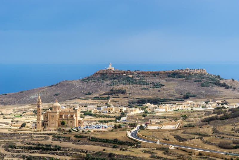 Giordan Lighthouse on Gozo stock photo. Image of gurdan - 84060856