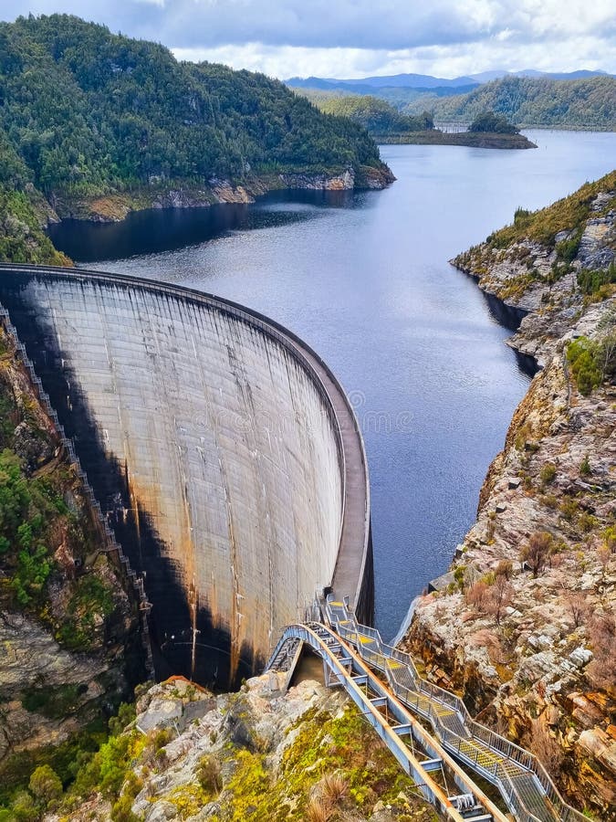 Gordon Dam in Tasmania, an Impressive Concrete Structure Surrounded by ...