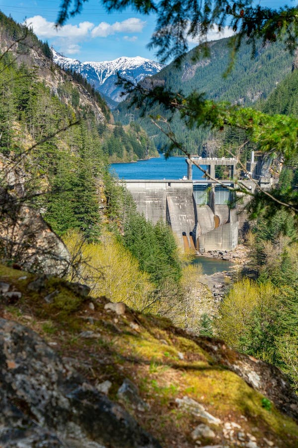 Gorge Dam Scene stock photo. Image of gorge, utility - 377783718