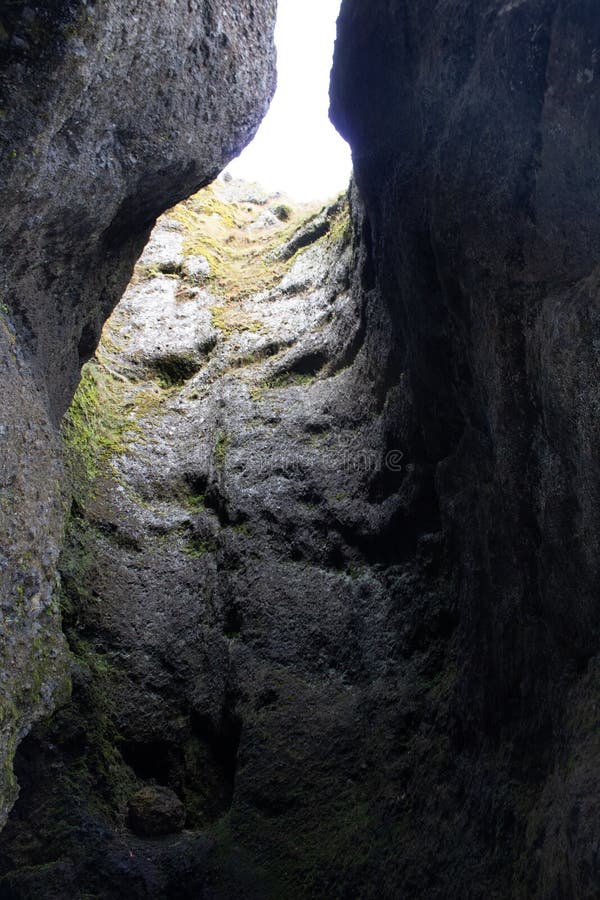 Cave Inside the Raudfeldsgja Gorge Stock Photo - Image of iceland ...