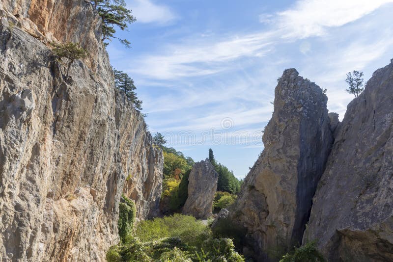 Autumn view of high cliffs stock photo. Image of nature - 242885150