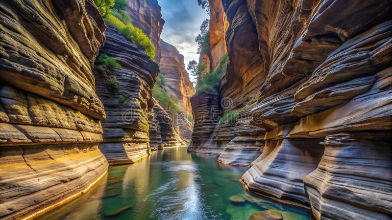 A Gorge S Verticality: a Symphony of Lines and Curves AI Generated ...