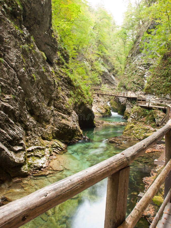 The gorge of Vintgar stock photo. Image of nature, spray - 21338212
