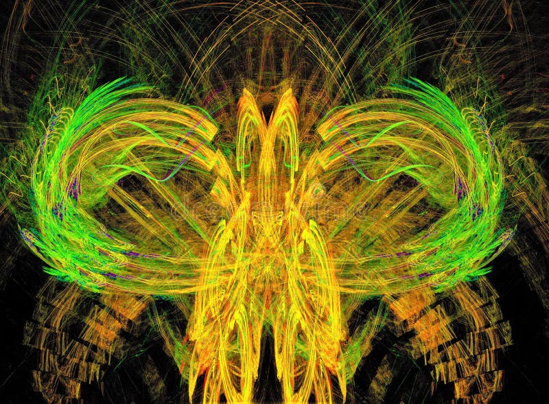 Fair Alien Bird. Abstract Colorful Design Fractal Composition. Stock ...