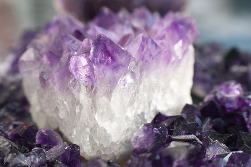 Gorgeous Amethyst Gemstone Rock Close Up High Quality Stock Image ...