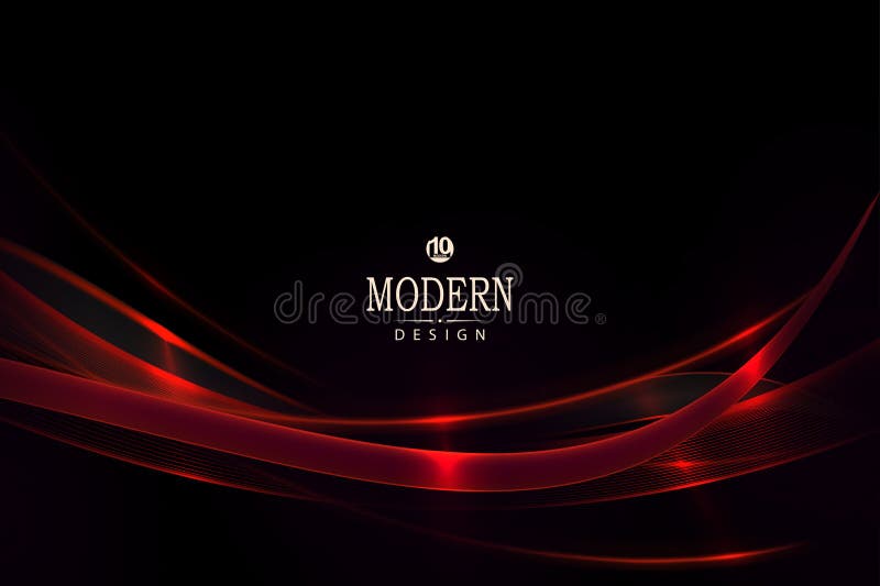 Gorgeous Background with Abstract Wavy Arcs in Red Stock Vector ...