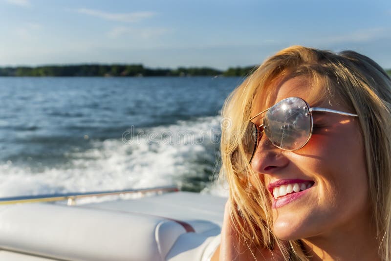Beautiful Bikini Model Relaxing on a Boat Stock Image - Image of model ...