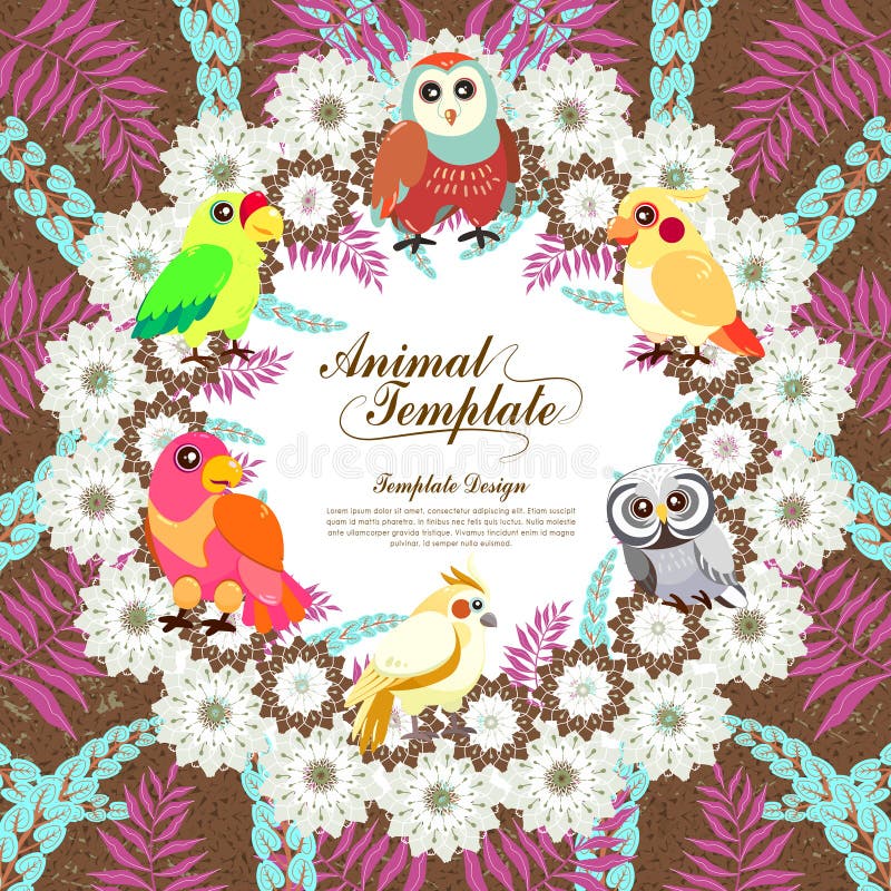 Gorgeous birds template stock vector. Illustration of graphic - 59157546