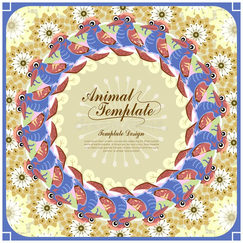 Gorgeous birds template stock vector. Illustration of label - 59157541