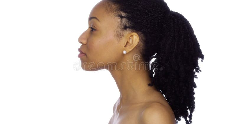 Gorgeous Black Woman Looking Off To the Side Stock Photo - Image of ...