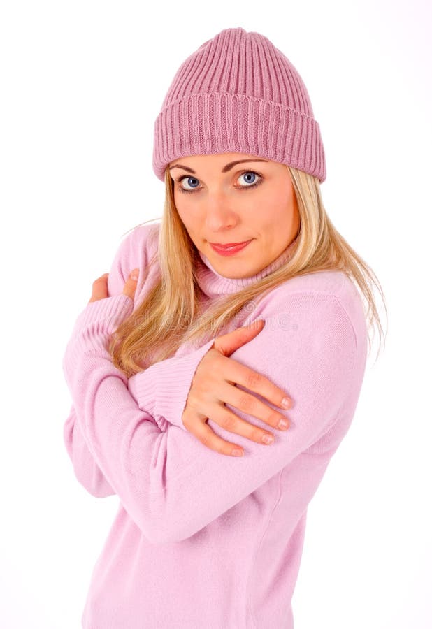 Gorgeous Blonde Feeling Cold Stock Photo - Image of charming, girl: 7316642