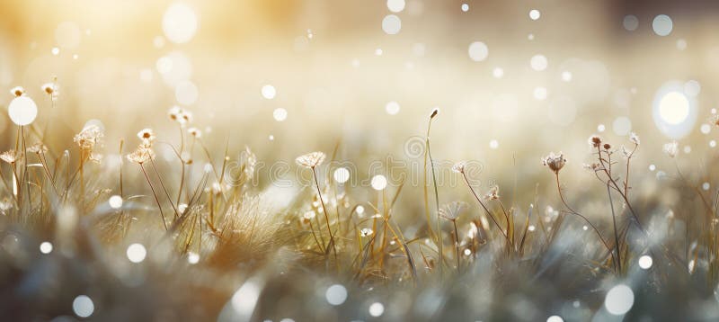 Gorgeous Blooming Flowers and Sparkling Lights Creating a Magical ...