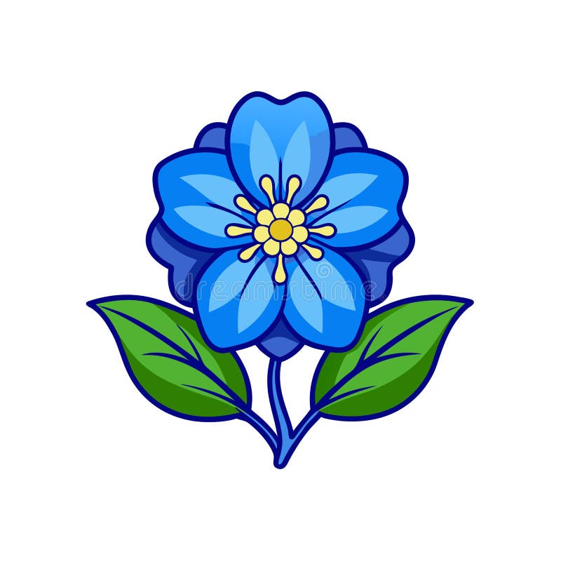 Gorgeous Blue Myrtle Flower Illustration Stock Illustration ...