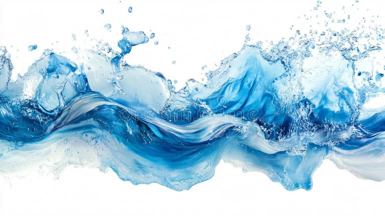 Gorgeous Blue Water Swirl Splash with Bubbles Isolated Image Stock ...