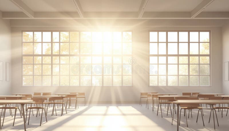 Gorgeous Blurred View of Bright Classroom and Study Room Featuring ...