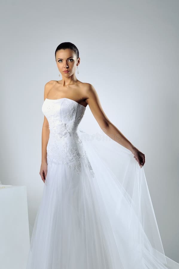 Gorgeous Bride Portrait Posing in Studio Stock Photo - Image of ...