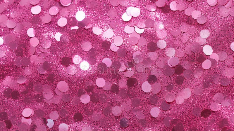 Gorgeous Bright Pink Round Sequins Scattered on Pink Background for ...