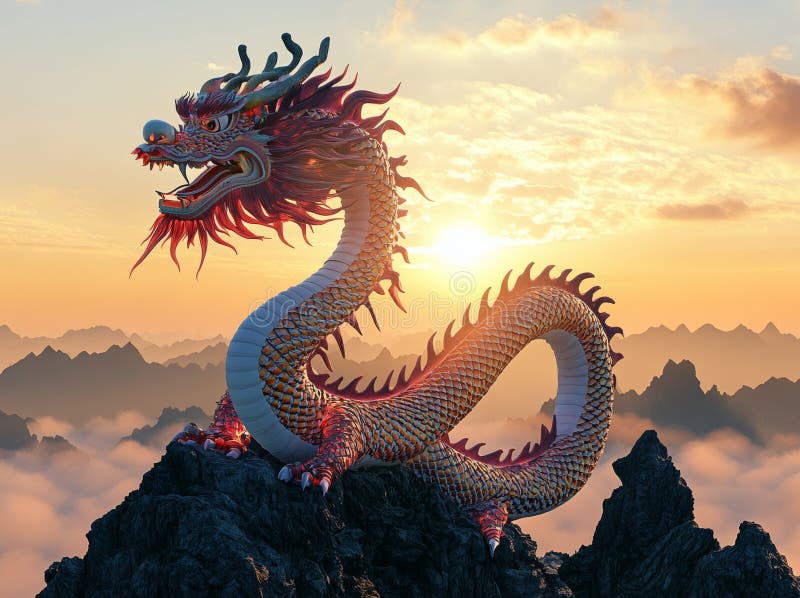 Gorgeous Chinese-Style Double Exposure Dragon Clipart for Distinctive ...