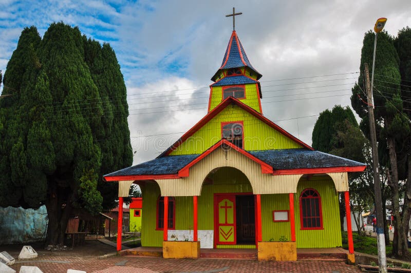Gorgeous Colored and Wooden Churches, ChiloÃ© Island, Chile Editorial ...
