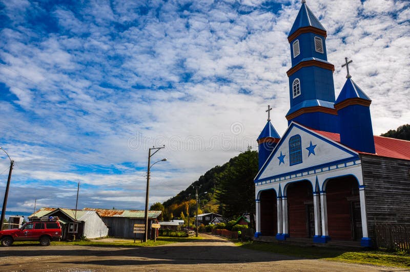 Gorgeous Colored and Wooden Churches, ChiloÃ© Island, Chile Stock Image ...