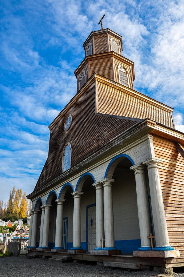 Gorgeous Colored and Wooden Churches, ChiloÃ© Island, Chile Stock Image ...