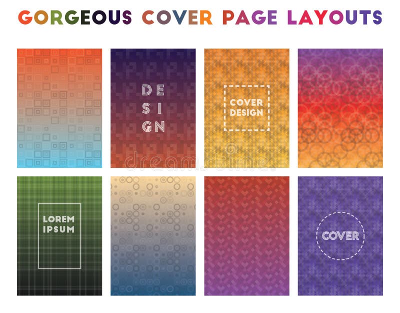 Cover page template. stock vector. Illustration of gradient - 227859725