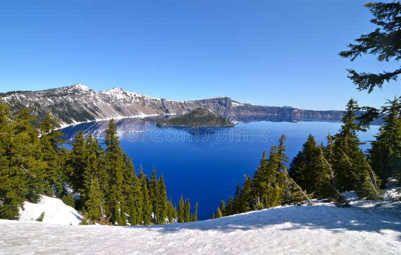Crater lake stock image. Image of america, beautiful - 16595805