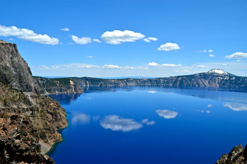 Gorgeous Crater Lake on a Spring Day, Oregon Stock Photo - Image of ...