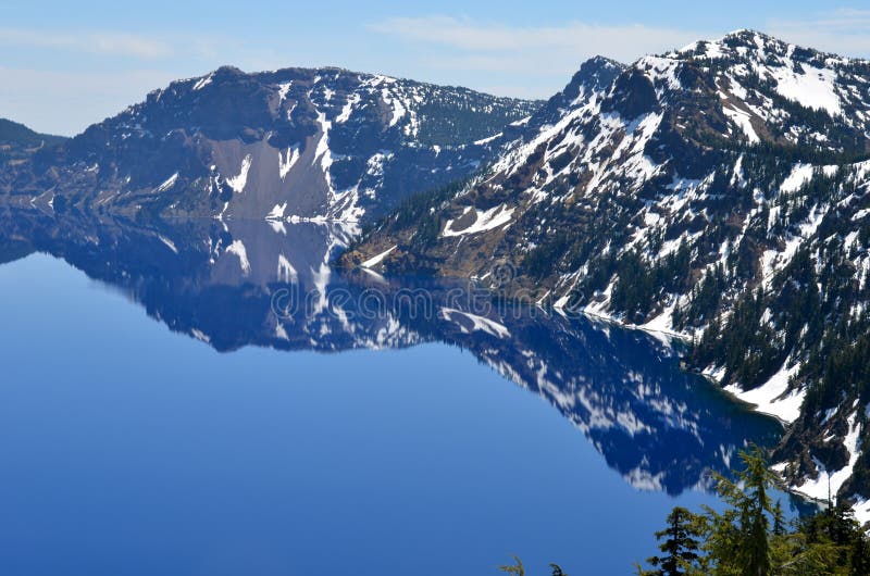 Gorgeous Crater Lake on a Spring Day, Oregon Stock Image - Image of ...