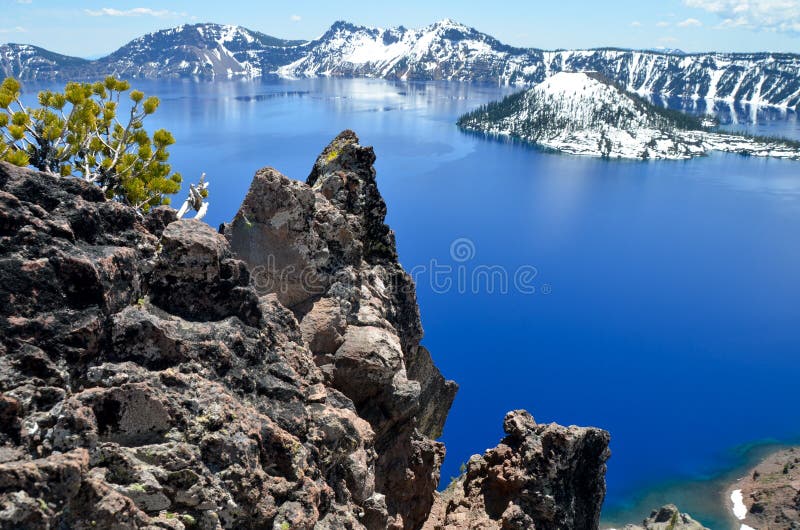 Gorgeous Crater Lake on a Spring Day, Oregon Stock Photo - Image of ...