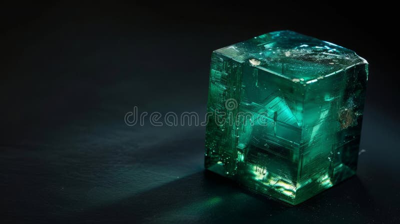 Gorgeous Cube Green Emerald Gem Stock Illustration - Illustration of ...