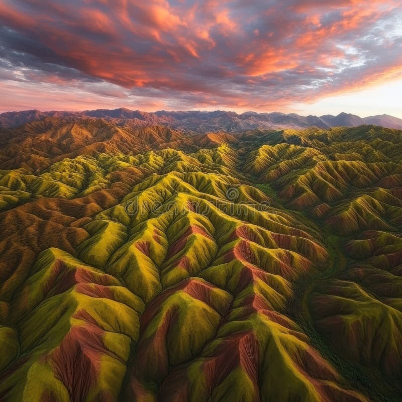 Gorgeous Expansive View of Mountains at Dusk Stock Image - Image of ...