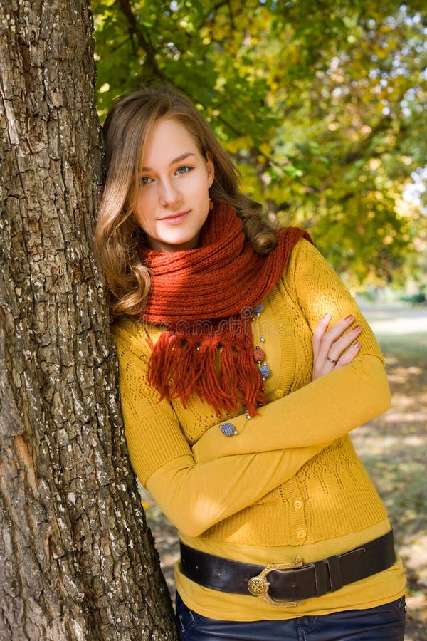 Fall Fashion Girl Posing on the Street. Stock Image - Image of person ...