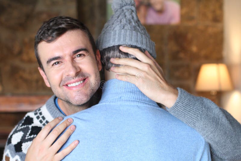 Gorgeous Gay Man Giving a Hug Stock Image - Image of couple, embracing ...