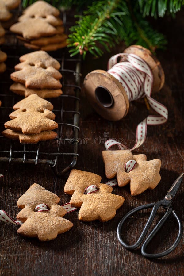 Gorgeous Gingerbread Cookie Chain As Decoration for Christmas Stock ...