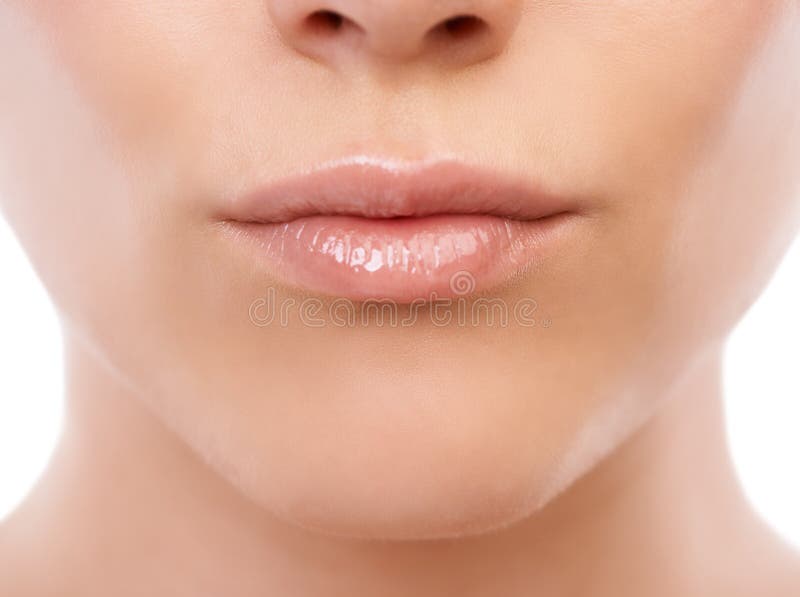 Gorgeous Glossy Lips. Cropped Image of a Womans Lips. Stock Photo ...