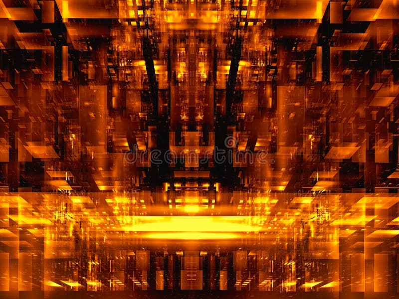 Gorgeous Golden Palace with High Ceiling - Abstract 3d Illustration ...