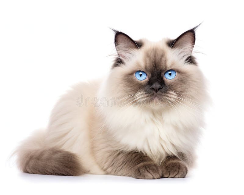 Gorgeous Himalayan Cat with Blue and White. Stock Illustration ...