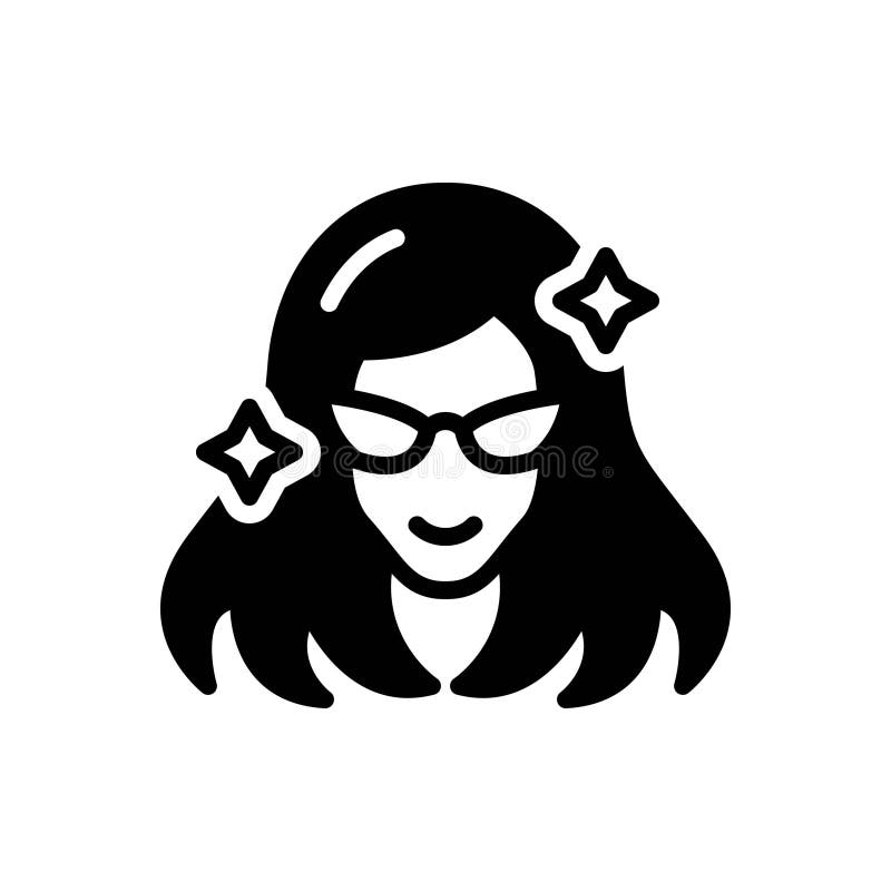 Black Solid Icon for Gorgeous, Good Looking and Attractive Stock Vector ...