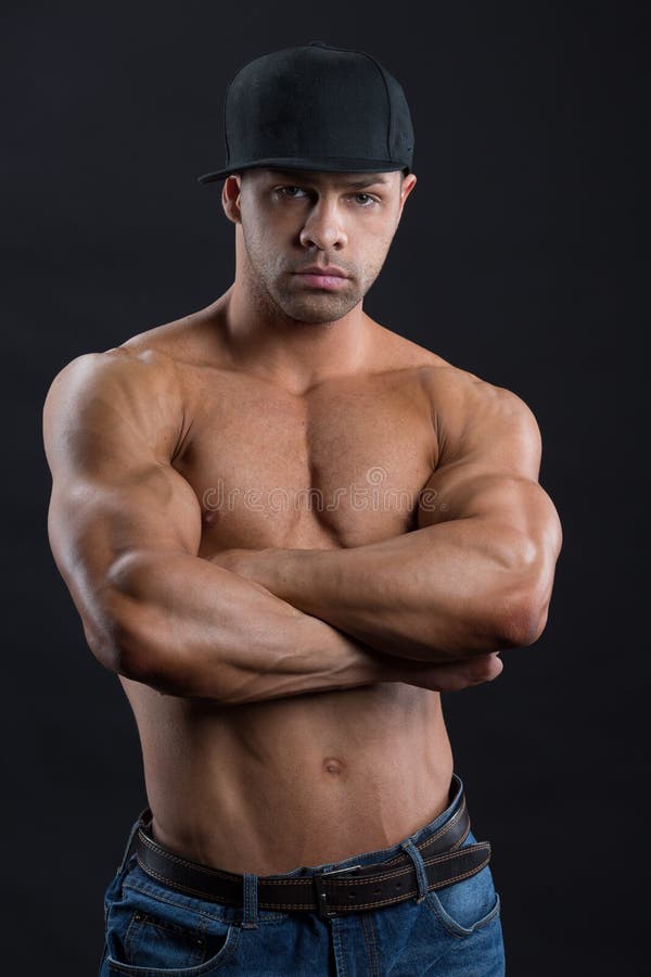 Gorgeous Independent Man Shows His Powerful Strong Body Stock Photo ...
