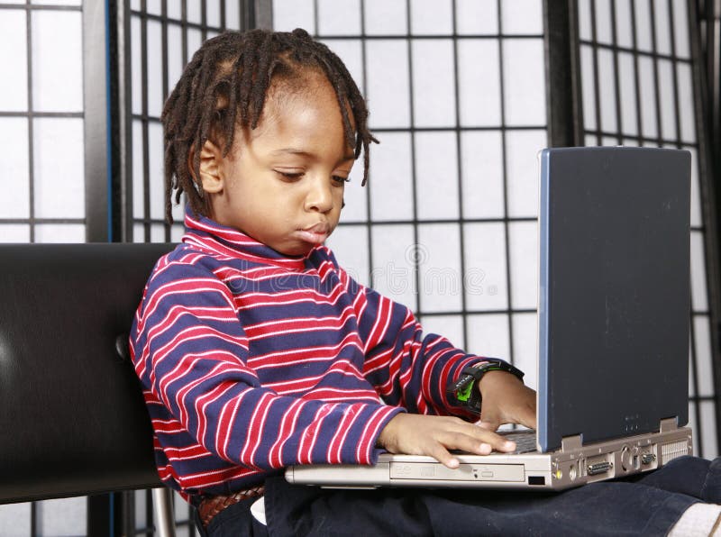 Little Boy with His Mommy and a PC Stock Photo - Image of affectionate ...