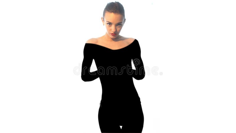 Gorgeous Lady with Deep Black Shadow on Her Body Stock Footage - Video ...