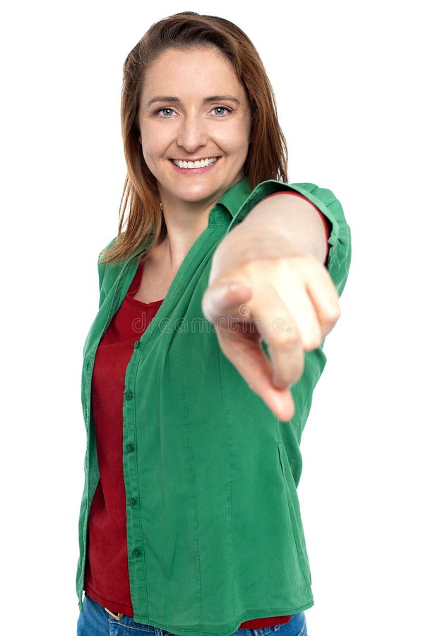 Gorgeous Lady Pointing You Out Stock Image - Image of camera, cool ...