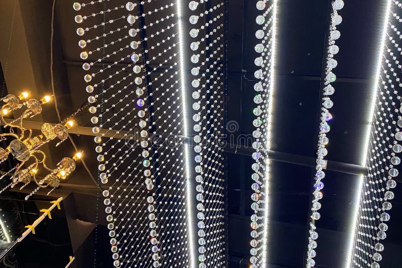 Gorgeous Lighting Effects in the Hall Where Celebrations are Held Stock ...