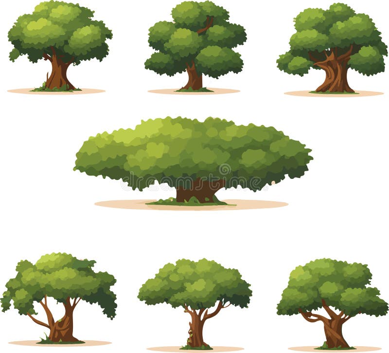 Gorgeous and Lovely Trees for Tale Book Vector Set Stock Vector ...