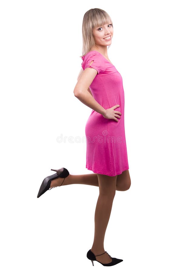 Gorgeous Model Standing on the White Background Stock Photo - Image of ...