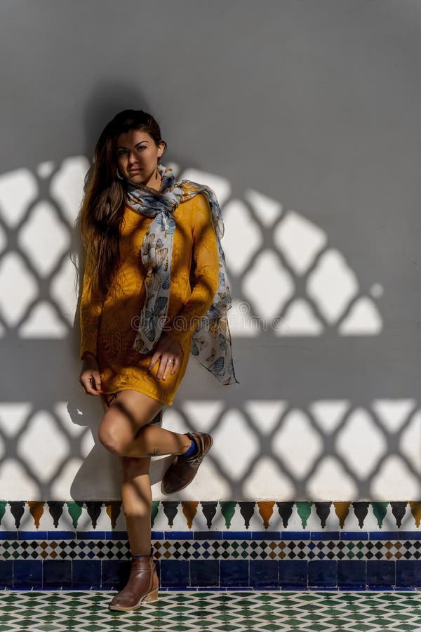 A Beautiful Model Poses Outdoors in Morocco, Africa Stock Image - Image ...