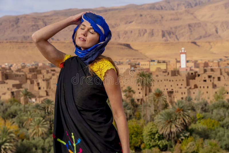 A Beautiful Model Poses Outdoors in Morocco, Africa Stock Photo - Image ...