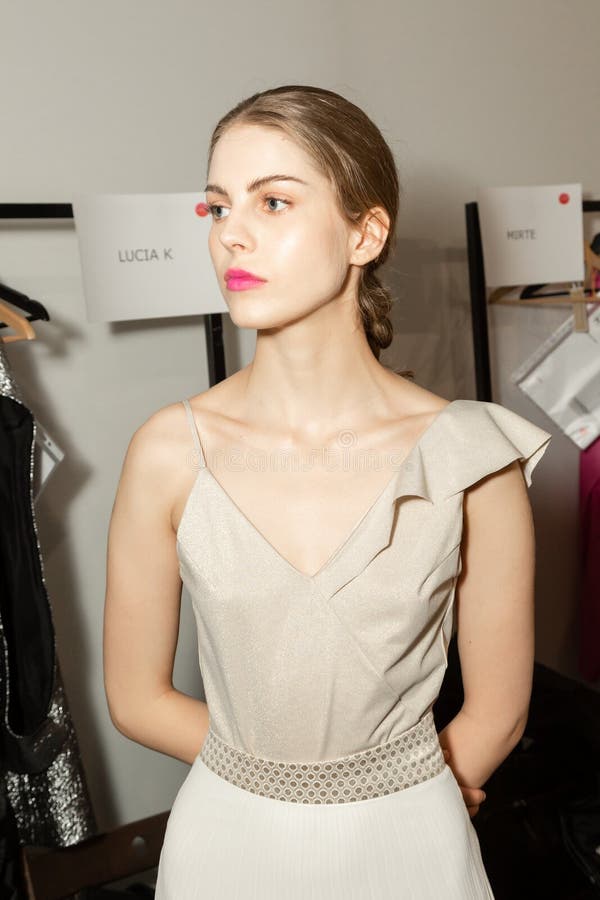 Gorgeous Model Posing in the Backstage Editorial Stock Photo - Image of ...